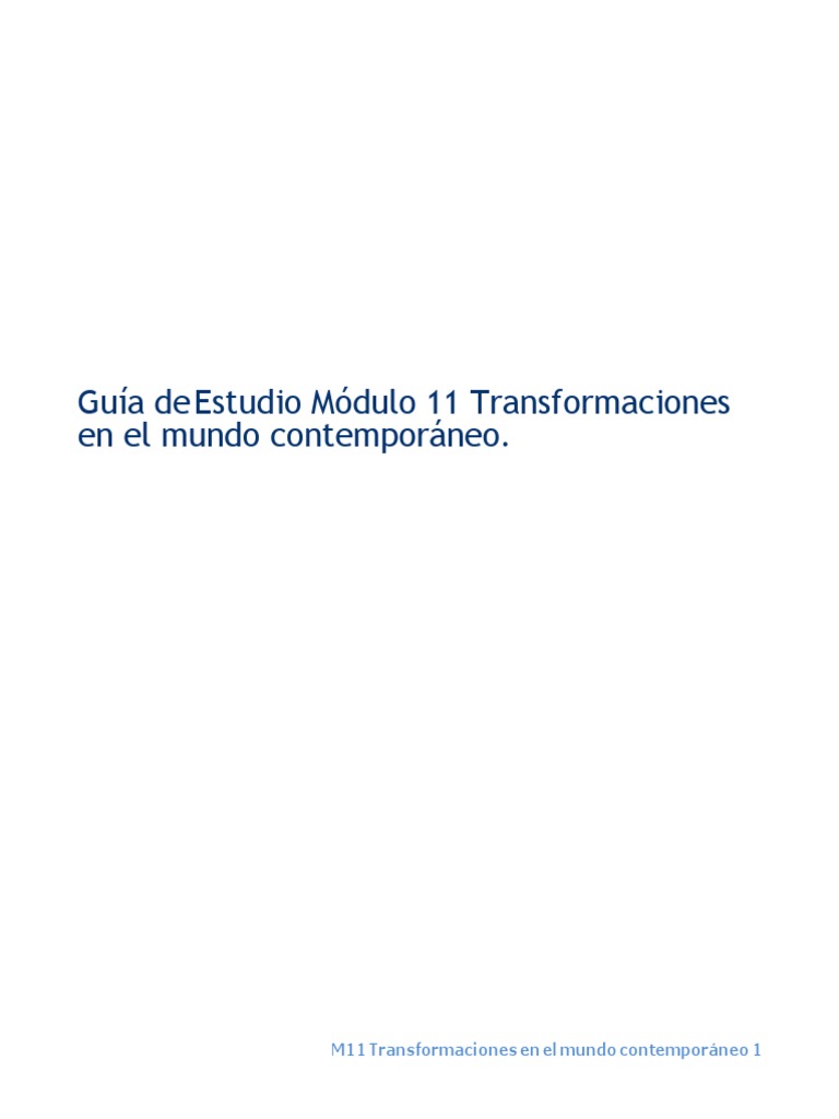 Guía Módulo 11: Transformaciones Contemporáneas | PDF | Frente ...