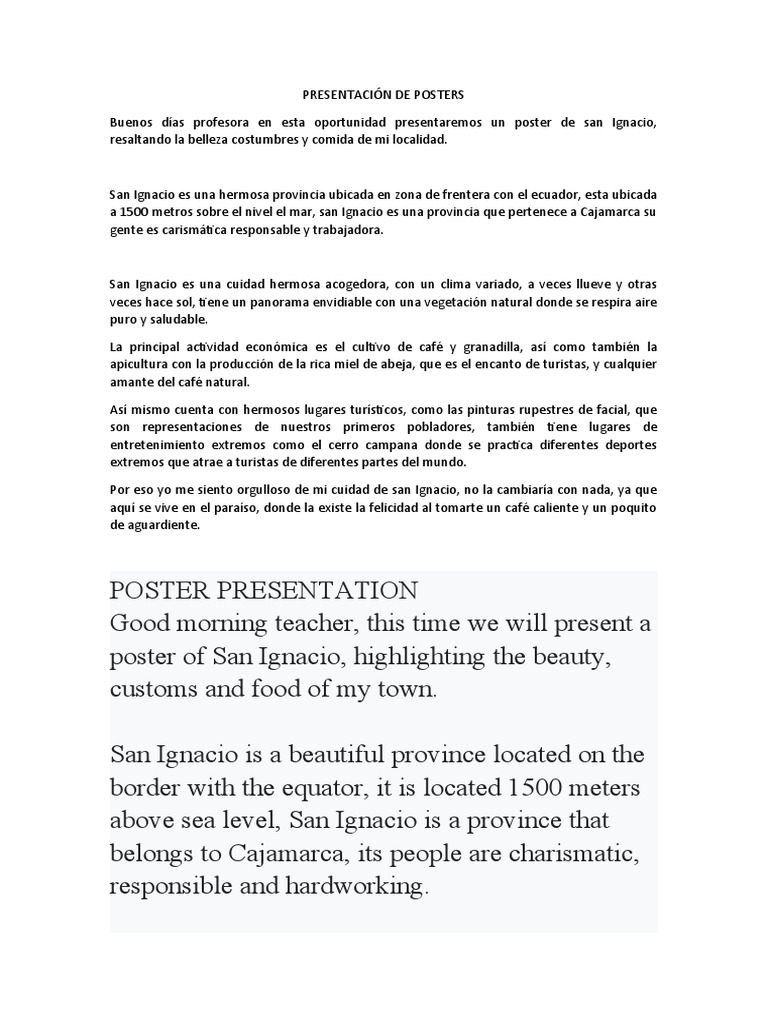 PRESENTACIÓN DE POSTERS Ingles | PDF