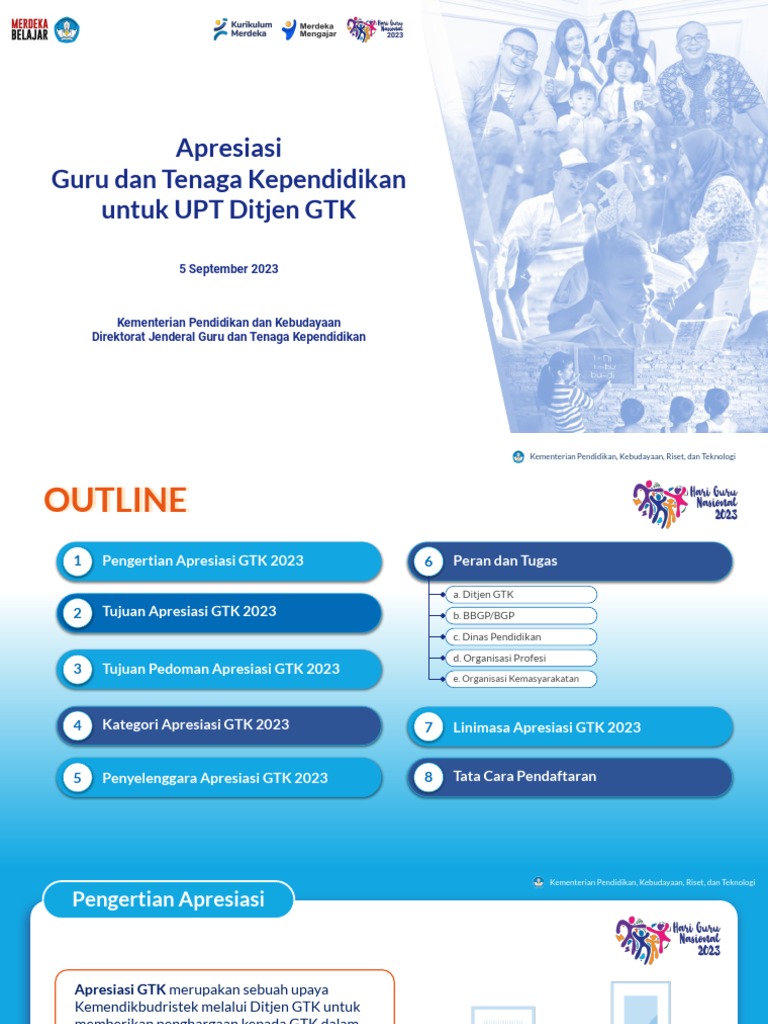 Paparan Sosialisasi Apresiasi GTK Tahun 2023 Untuk UPT GTK | PDF