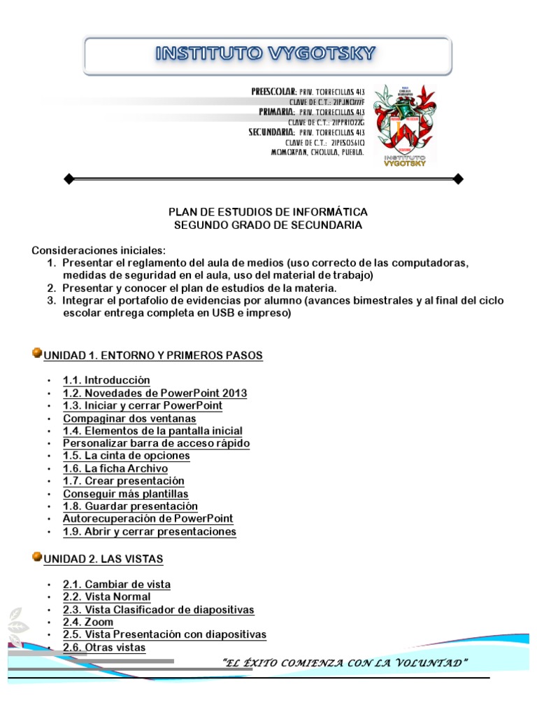 Secundaria 2do Instituto Vygotsky Programa Computacion | PDF | Script Java | Php