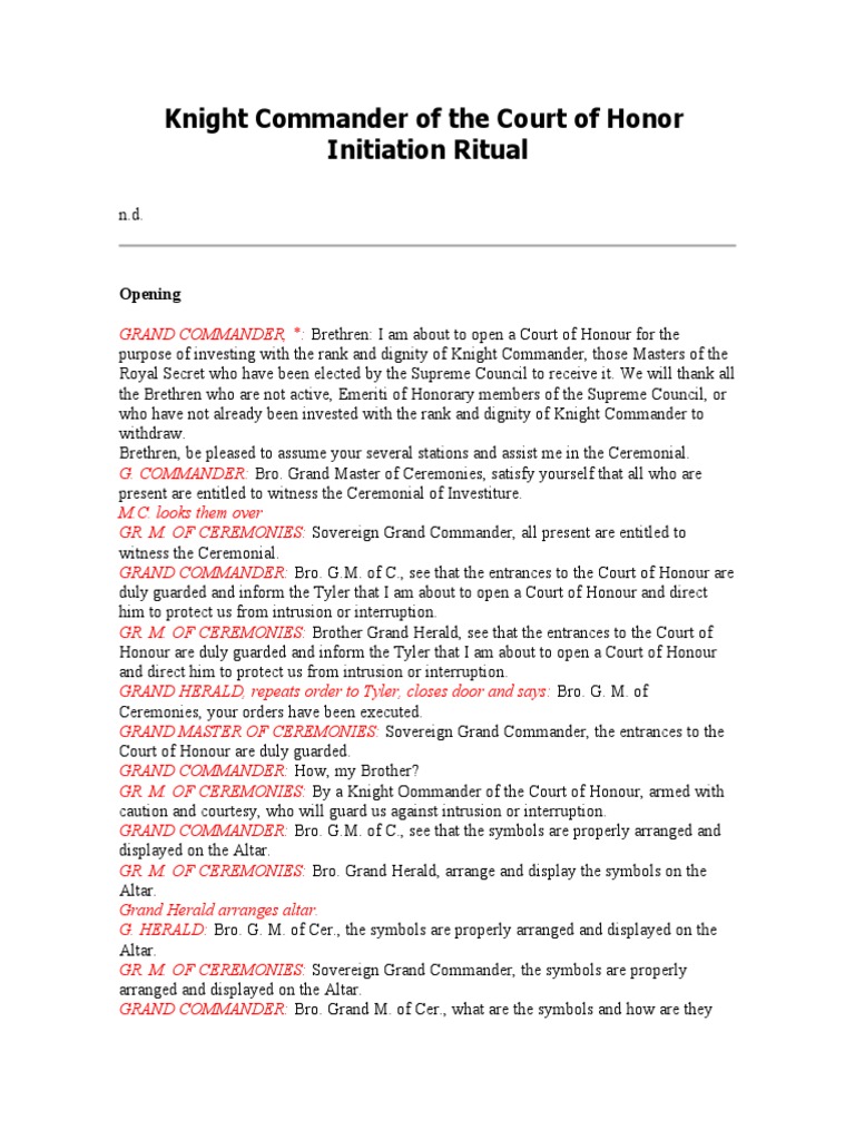 Knight Commander (American) | PDF | Freemasonry | Knight