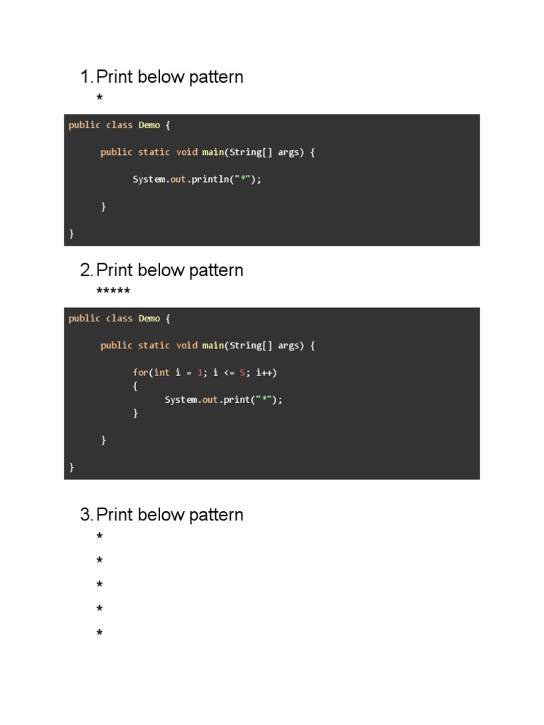 Pattern Programming 1 1 Lyst9038 Lyst9468 | PDF | Computer Programming ... Pattern Programming 1 1 Lyst9038 Lyst9468 | PDF | Computer Programming ...