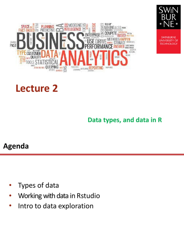 INF30036 DataTypes Lecture2-1 | PDF | Level Of Measurement | Microsoft Excel