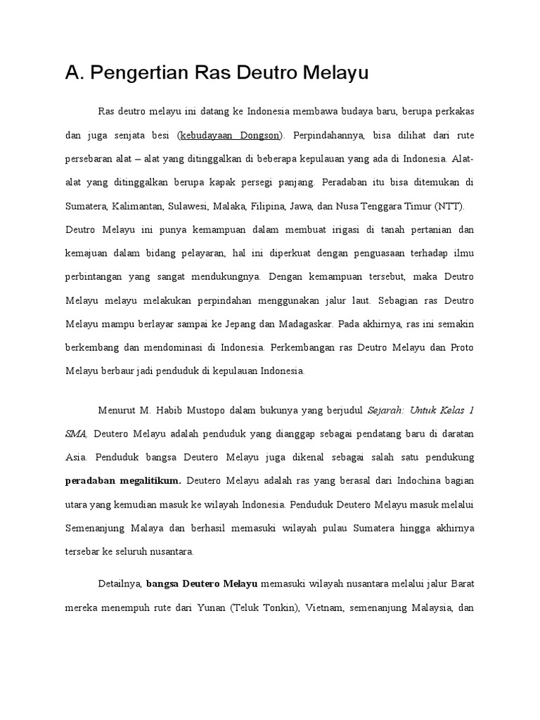 Ciri dan Persebaran Ras Deutro Melayu | PDF