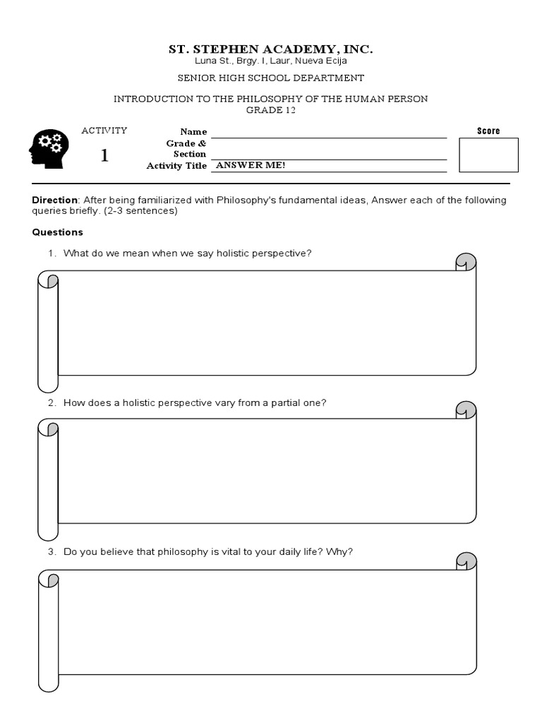 Intro To Philo-Activities | PDF | Cognitive Science | Cognition