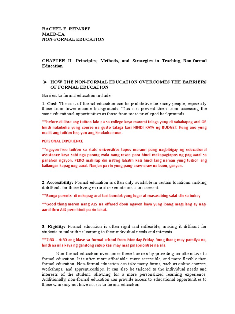 NFE Chapter 2 | PDF | Learning | Teachers