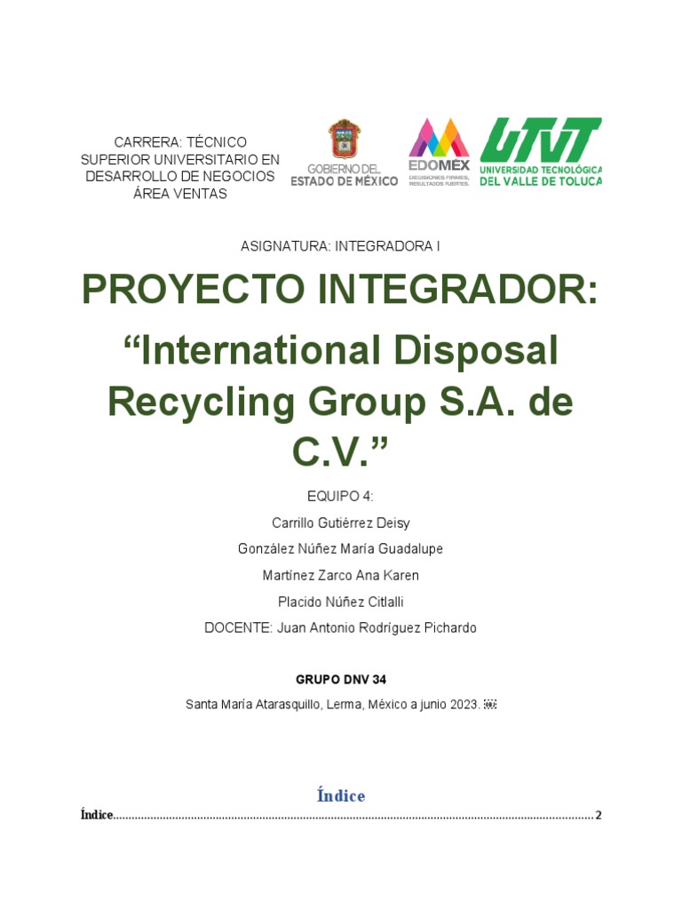 Integradora-Proyecto 1 | PDF | Business | El plastico