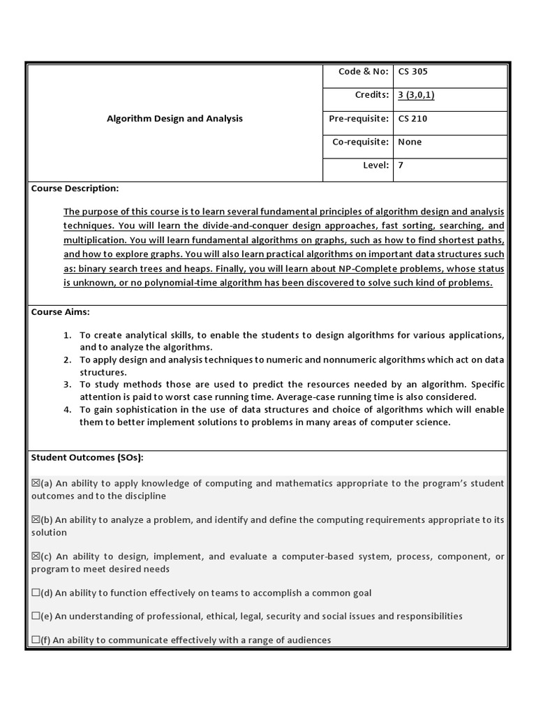 L7 - CS305 - Algorithm Design and Analysis | PDF | Computing | System