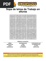 Sopa de Letras: Seguridad y Salud Laboral | PDF