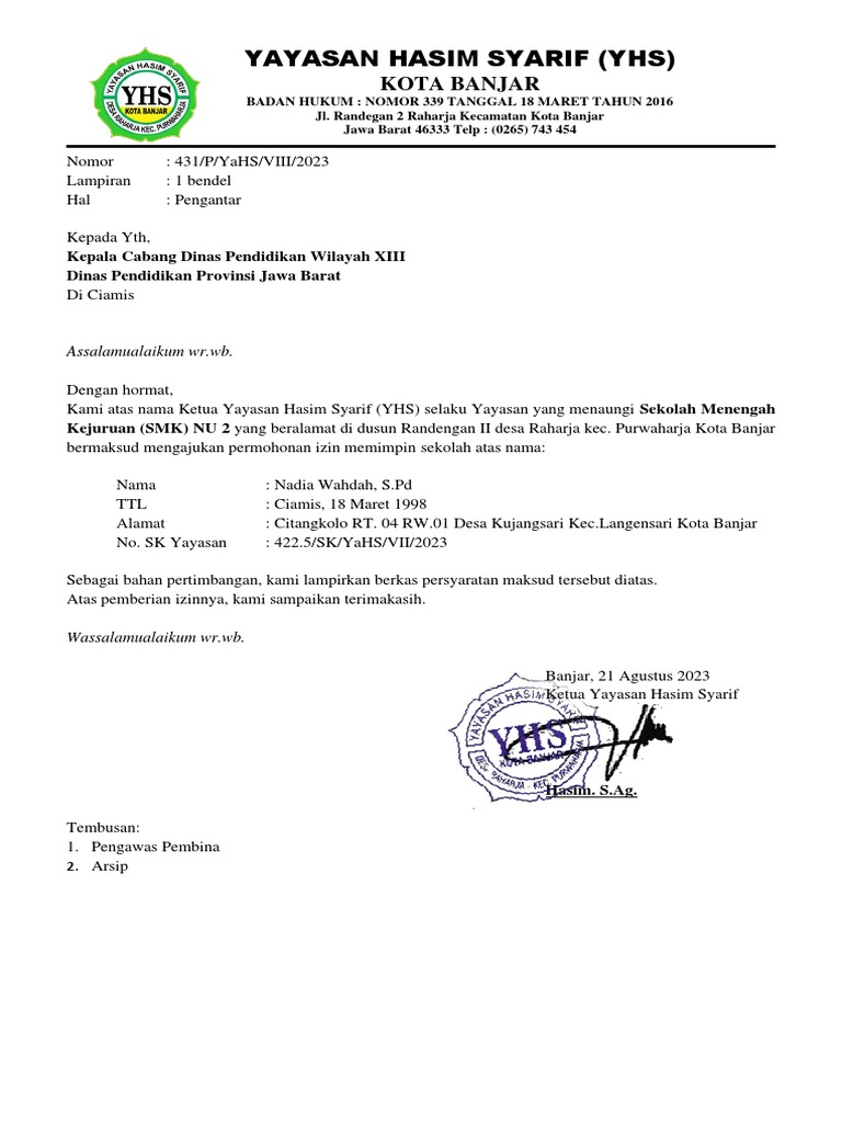 Pengajuan Izin Memimpin | PDF