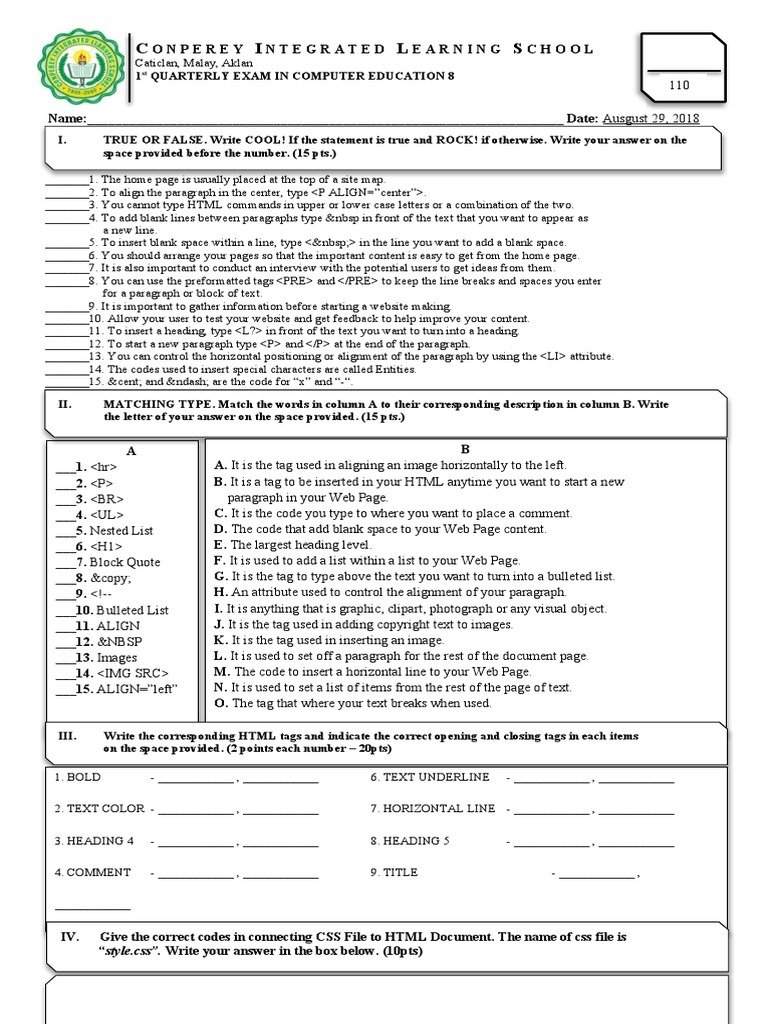 Peridical Exam | PDF | Paragraph | World Wide Web