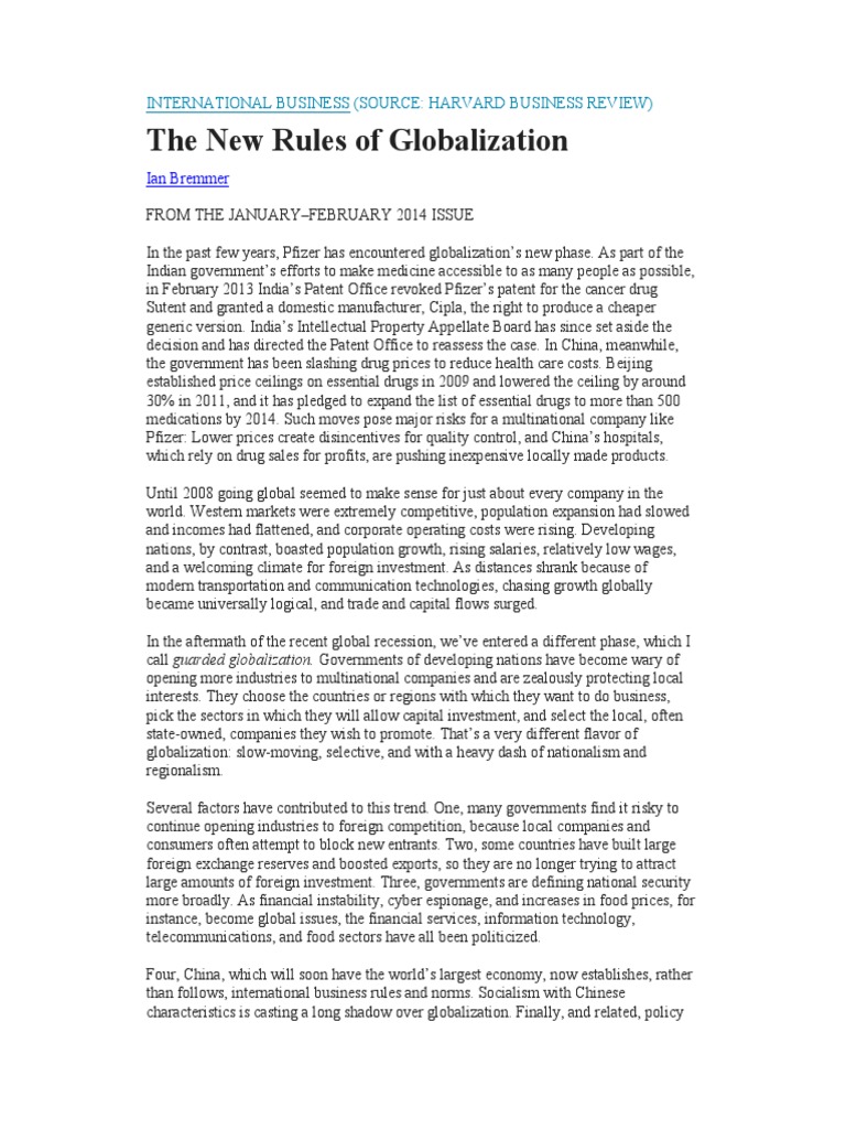 B. The New Rules of Globalization | PDF | Globalization | Capitalism