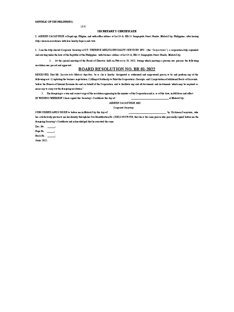 Sec Cert - 02282022 | PDF