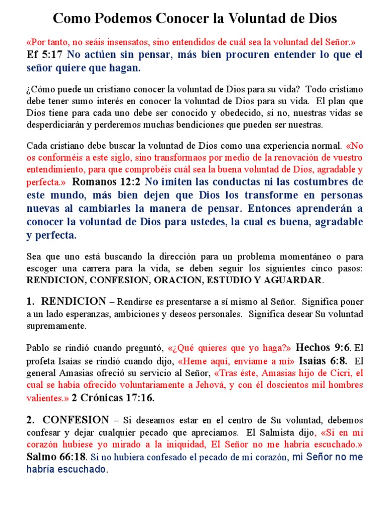 Como Podemos Conocer La Voluntad de Dios | PDF | Salmos | Oración