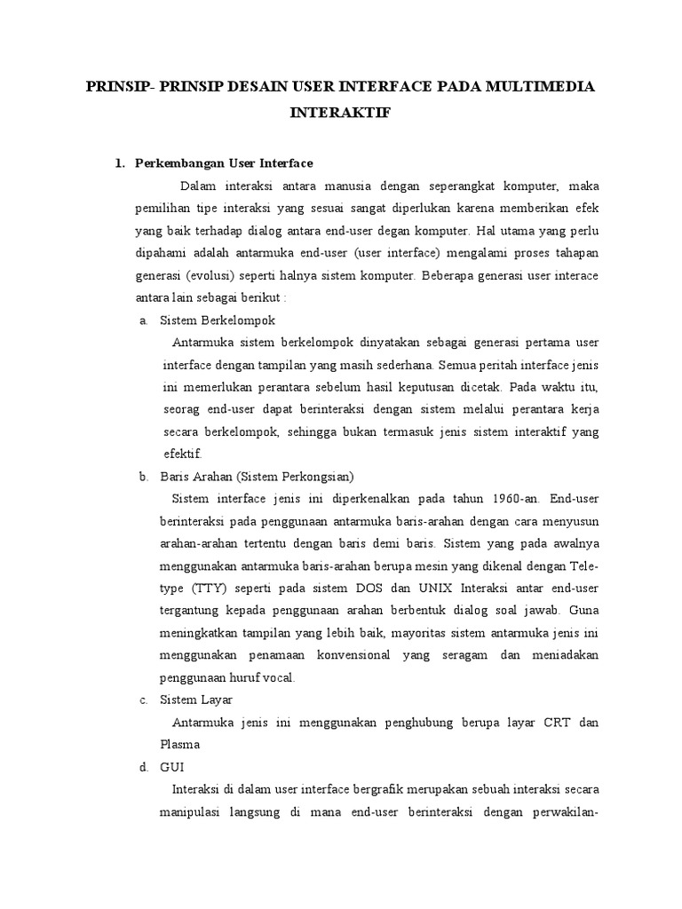 KD.3 Prinsip-Prinsip Desain Interface Pada Multimedia Interaktif | PDF | Komputer