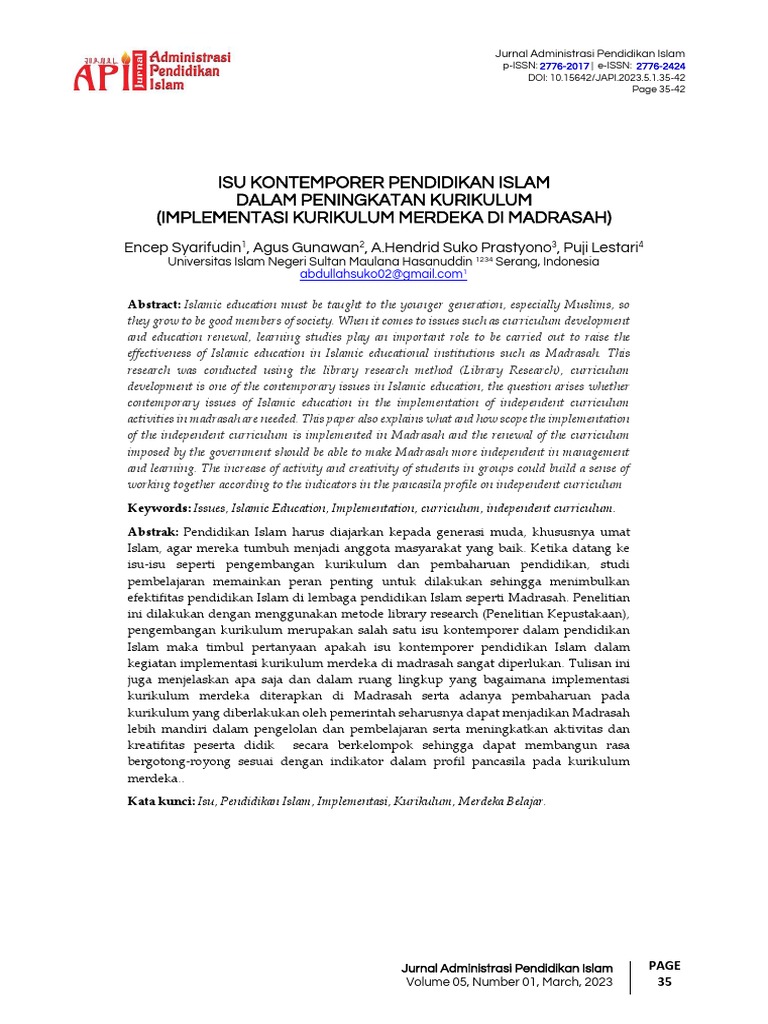 Artikel Terkait Isu-Isu Kontemporer Dalam Pendidikan Islam | PDF | Monotheistic Religions ...