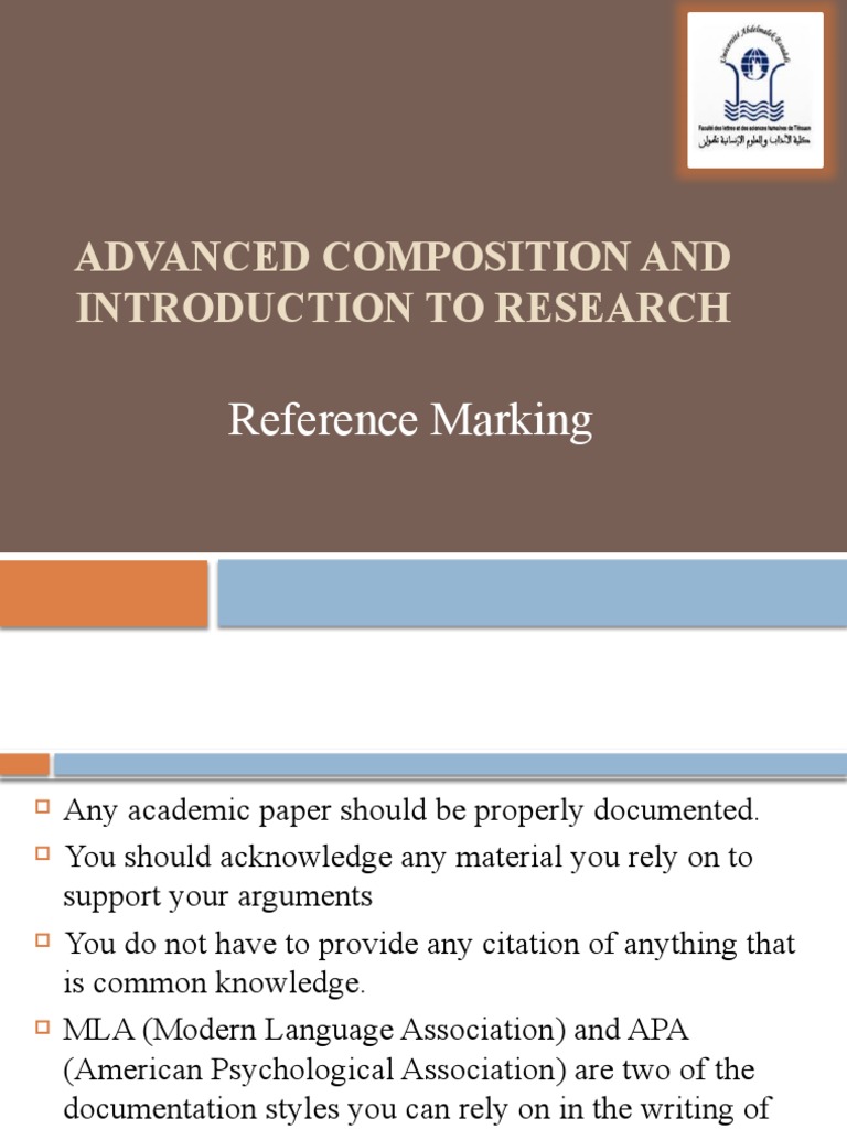 Reference Marking (APA, MLA) | PDF | Citation | Note (Typography)