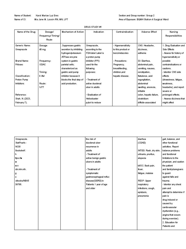 Drug Study | PDF | Medicine | Clinical Medicine