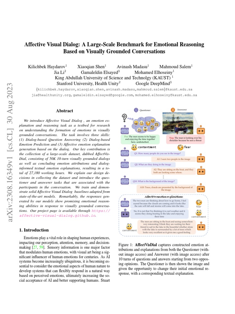 Affective Visual Dialog: A Large-Scale Benchmark For Emotional Reasoning Based On Visually ...
