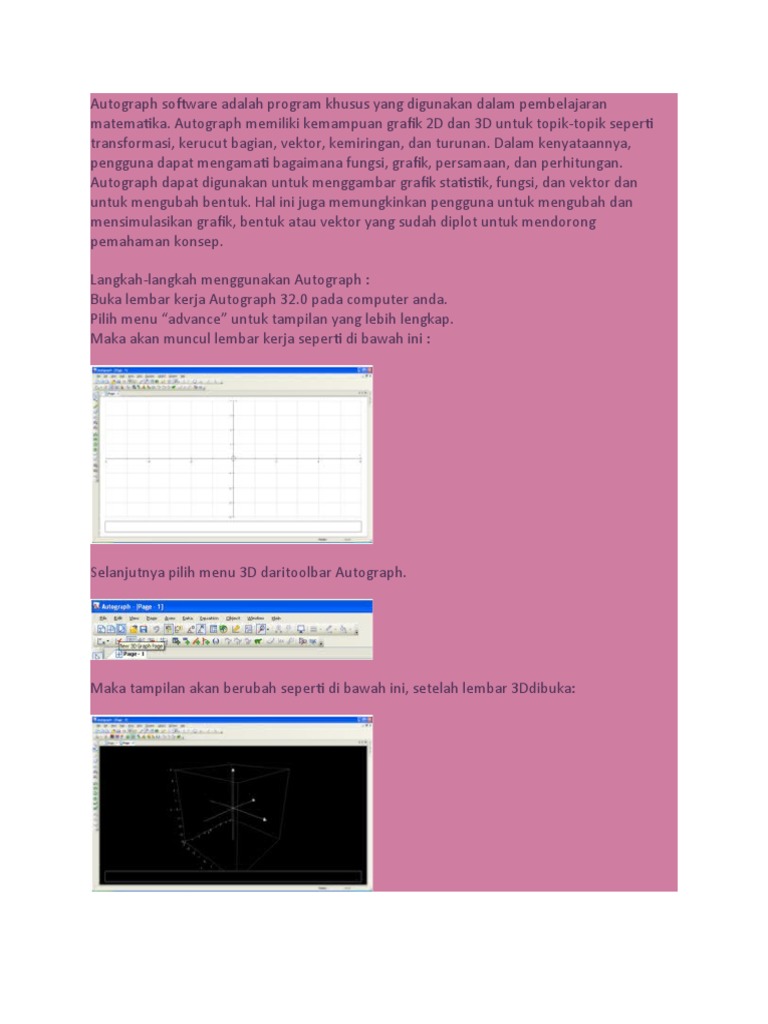 Autograph Software Adalah Program Khusus Yang Digunakan Dalam Pembelajaran Matematika | PDF