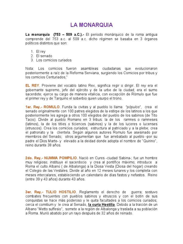 LECTURA. Los Tres Periodos Políticos de Roma | PDF | Roma antigua ...