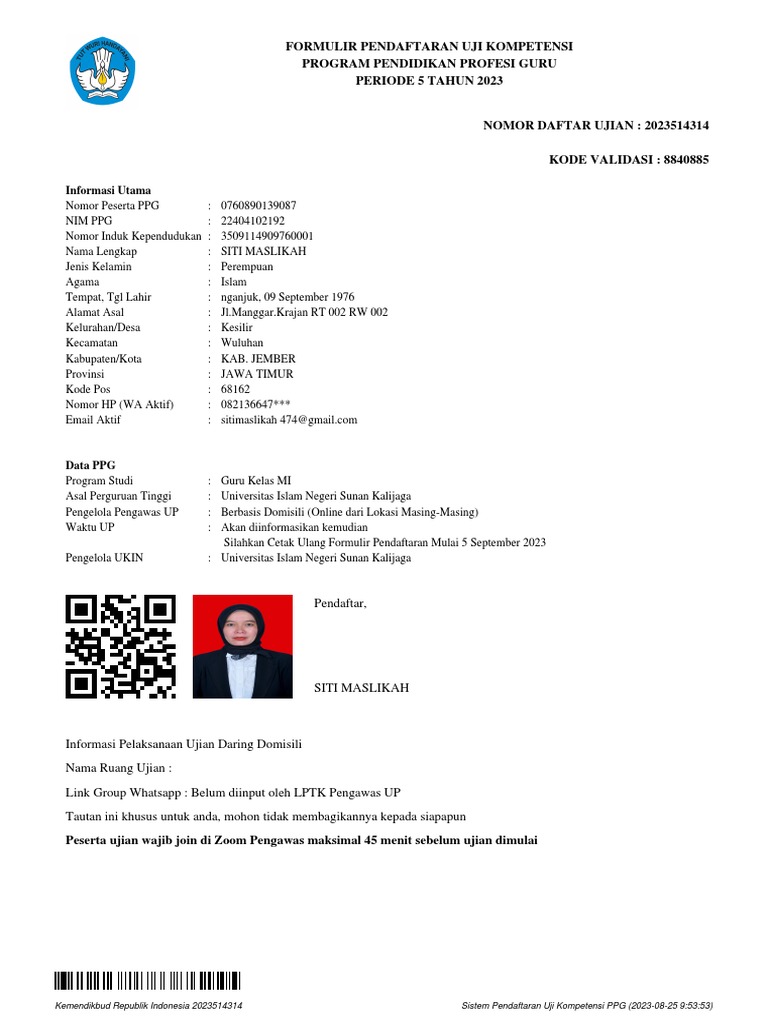 Form Pendaftaran Ukin | PDF