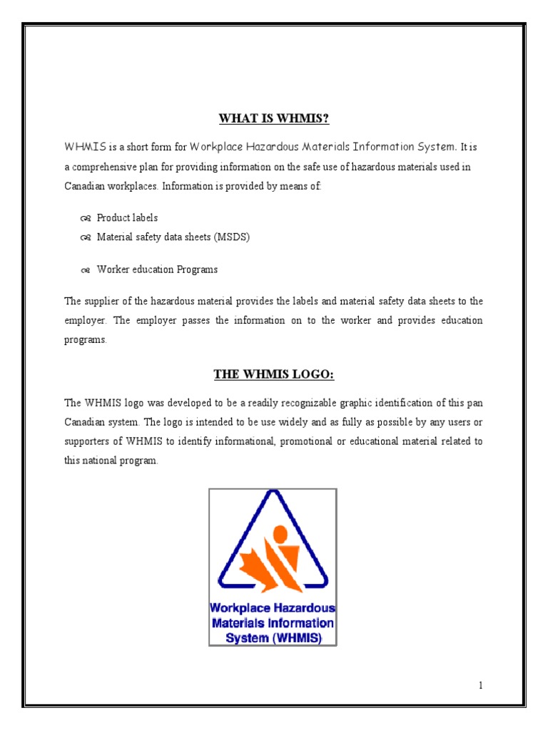 WHMIS S | PDF | Occupational Safety And Health | Combustion