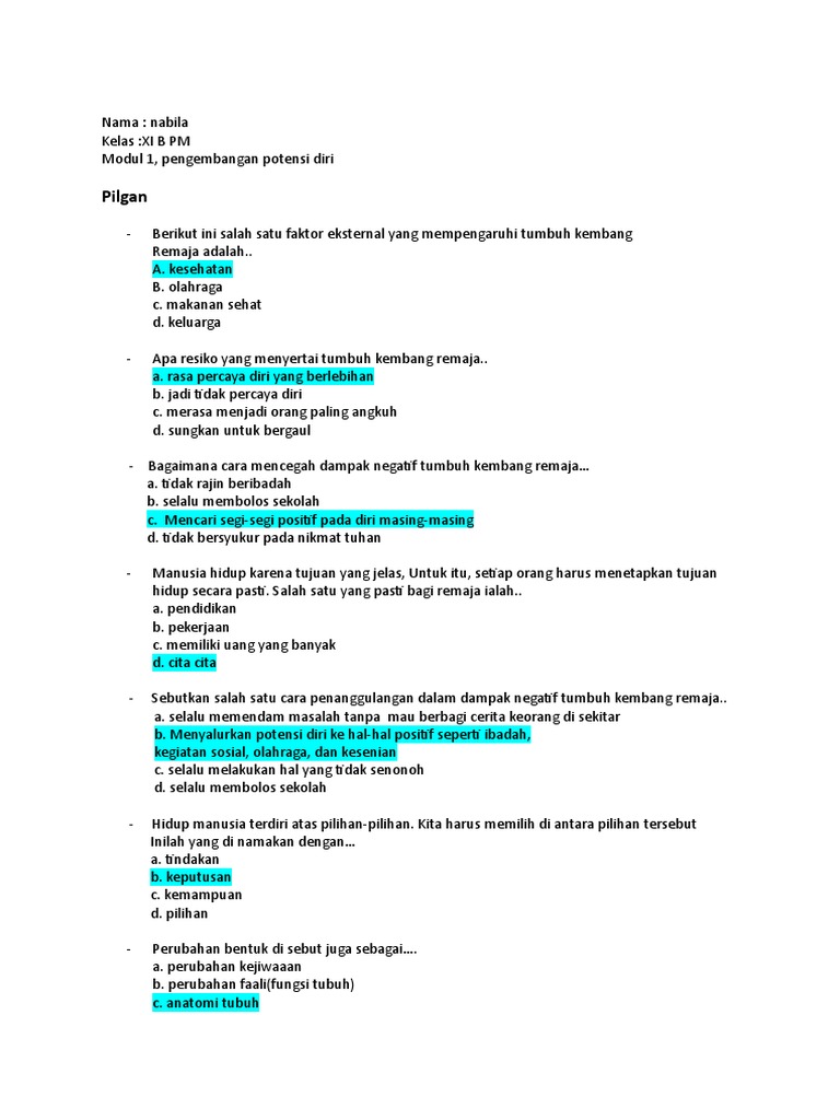 Nabila PM Prs Modul 1 | PDF