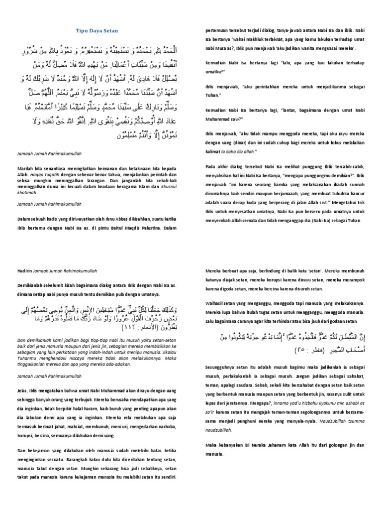 Tipu Daya Setan | PDF