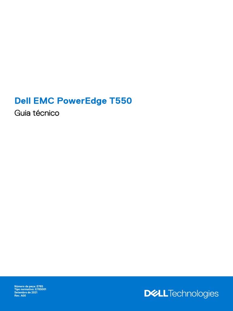 Dell Emc Poweredge t550 Technical Guide PT BR | PDF | USB | Disco de ...