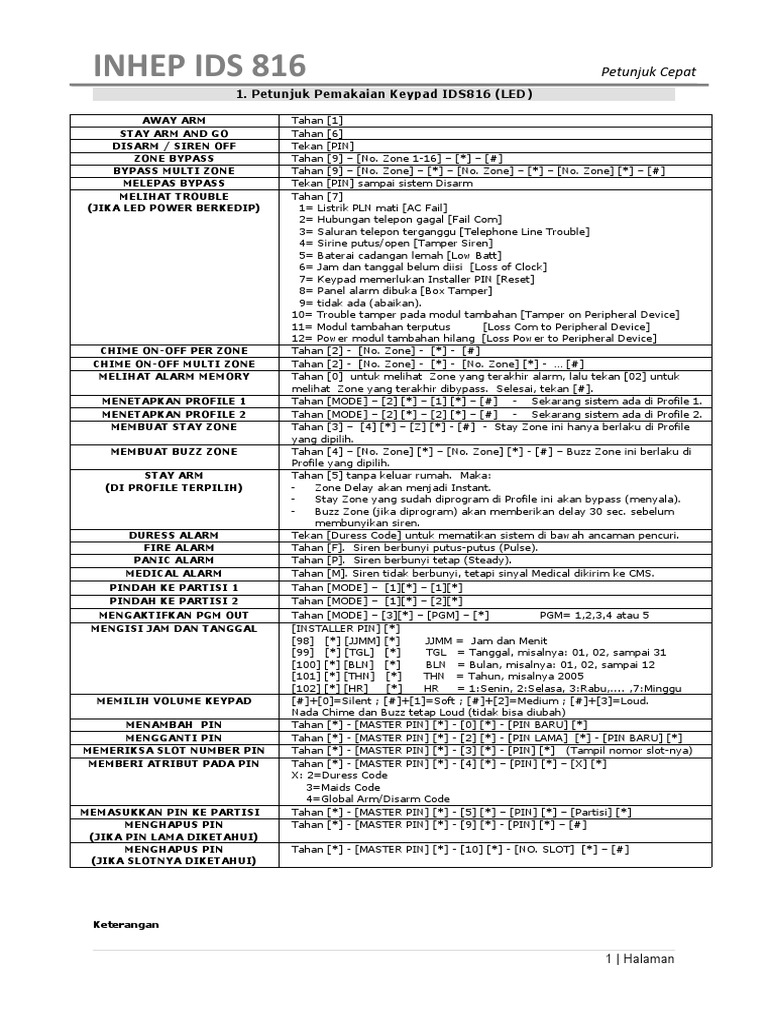 Quick Guide IDS 816 LED | PDF