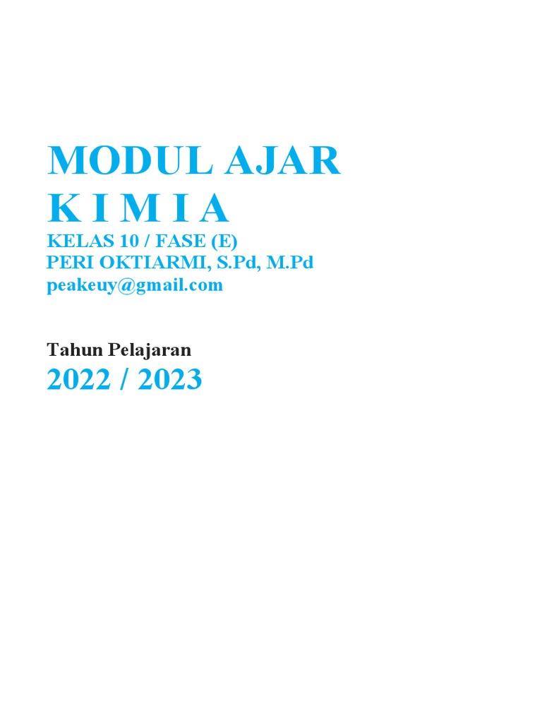Modul Ajar Kimia Fase E | PDF