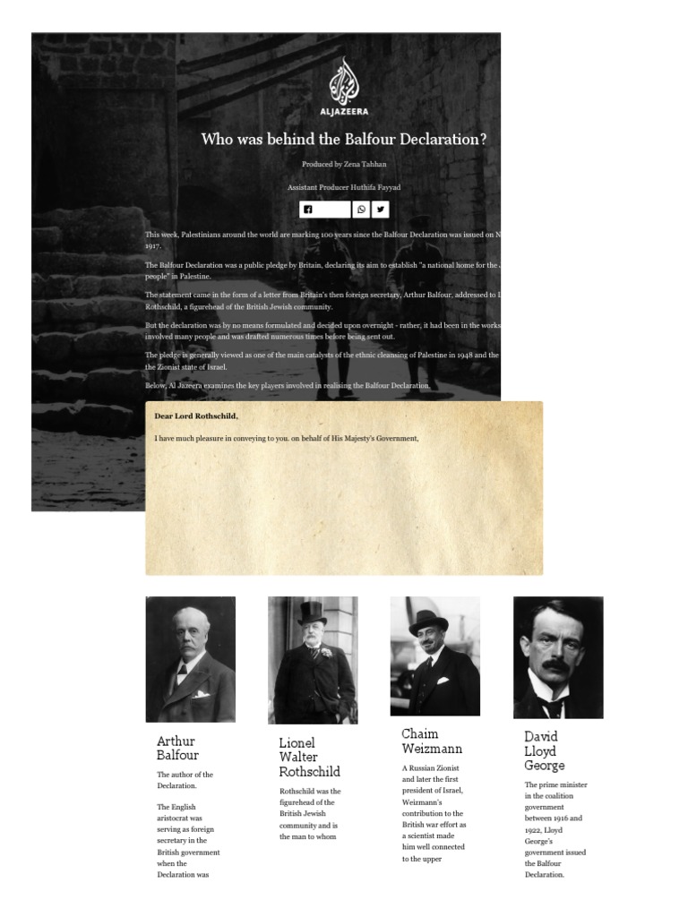 Key Figures Behind the Balfour Declaration | PDF | Palestine (Region ...