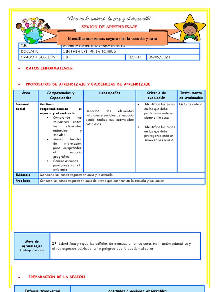 Sesion D1 PS Identificamos Las Zonas Seguras en Nuestra Escuela y Hogar ... Sesion D1 PS Identificamos Las Zonas Seguras en Nuestra Escuela y Hogar ...
