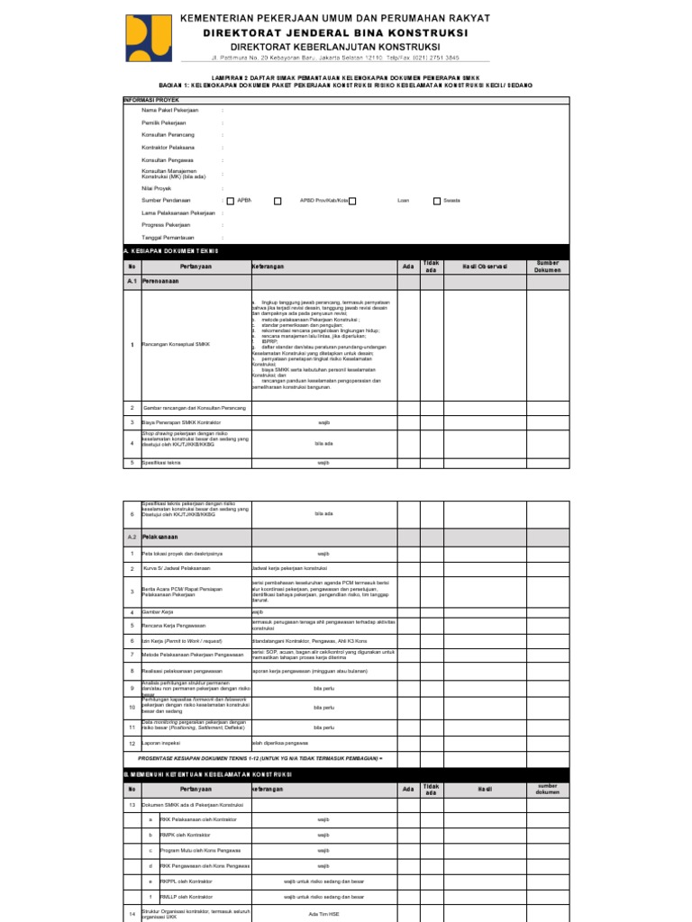 Instrumen PE Penerapan SMKK 2 | PDF