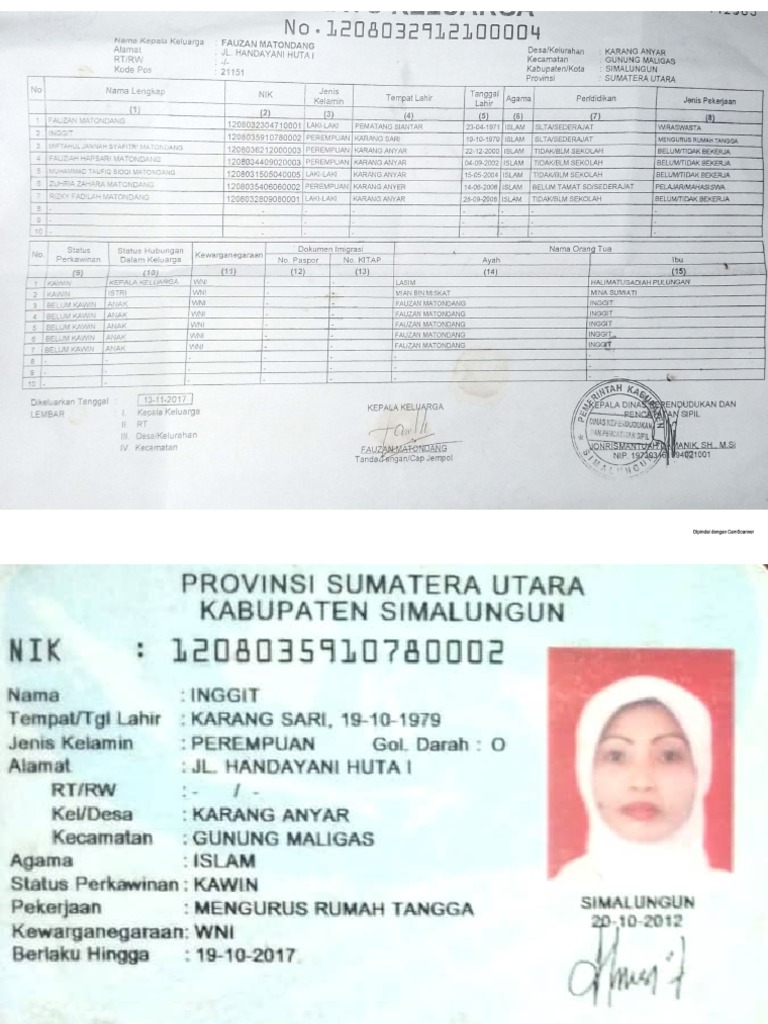 Data Jnggit KK DAN KTP | PDF