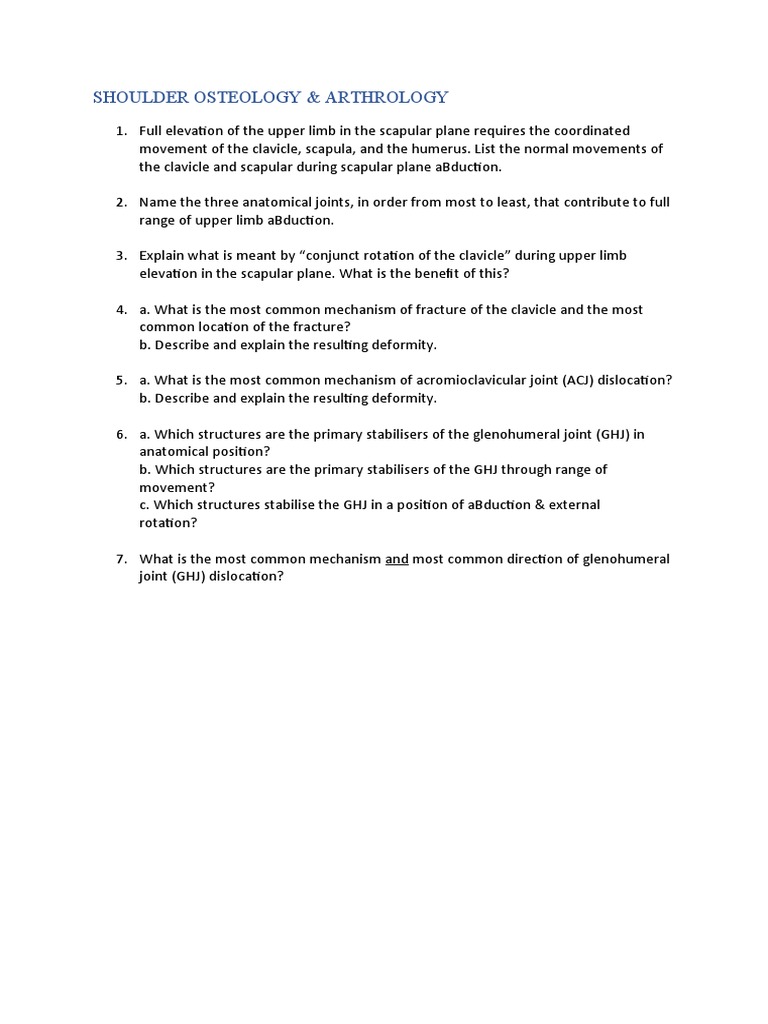 ANAT1012.1019 Example Regional Upper Limb SAQ's - 2022 | Download Free ...