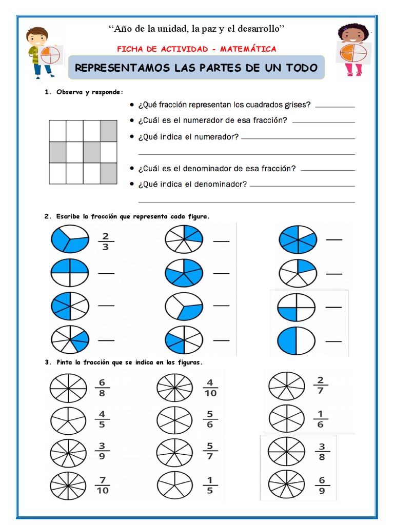 Ficha-Lun-Mat-Representamos Las Partes de Un Todo | PDF