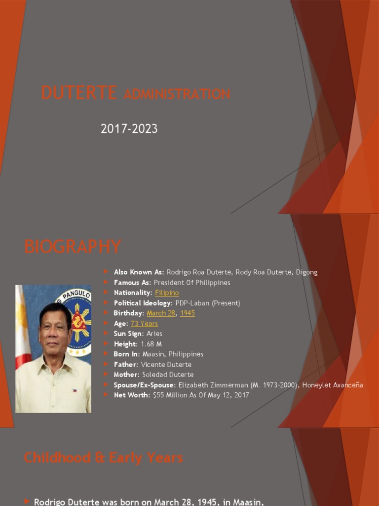 Rodrigo Duterte: Biography and Legacy | PDF | Rodrigo Duterte ...