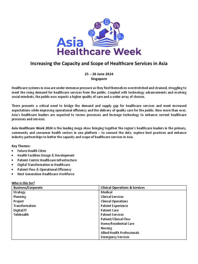 Asia Healthcare Week 2024 Conference | PDF | Health Care | Health System