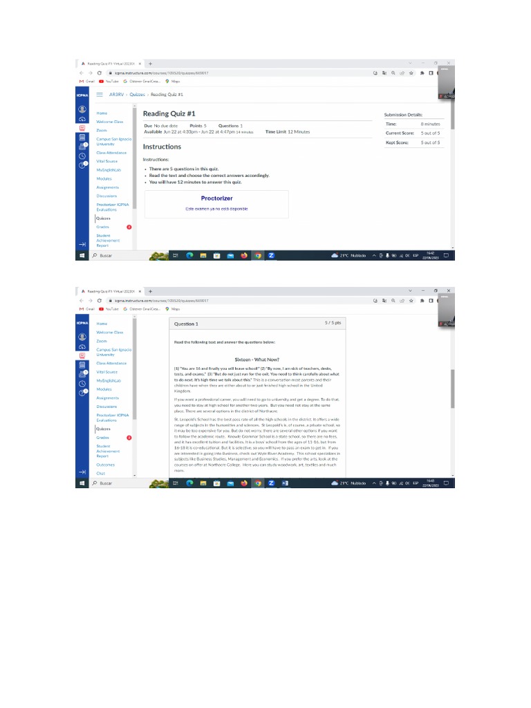 Reading Quiz 1 ARW3 | PDF