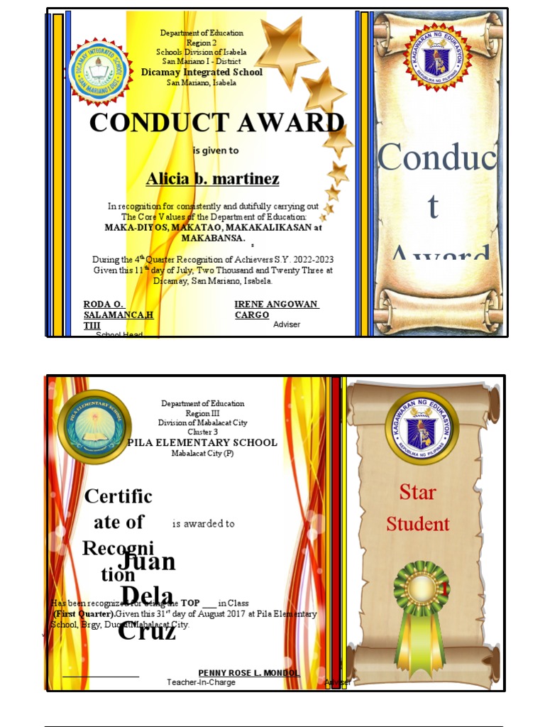 Award Certificates EDITABLE | PDF
