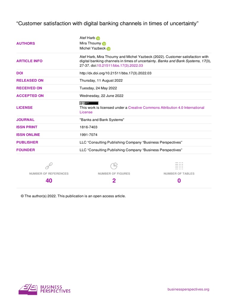 Lebanese Digital Banking Satisfaction | PDF | Banks | Coefficient Of ...