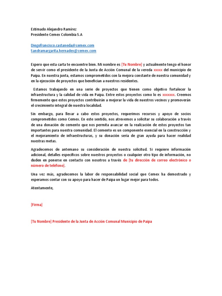 Modelo Carta Cemex | PDF