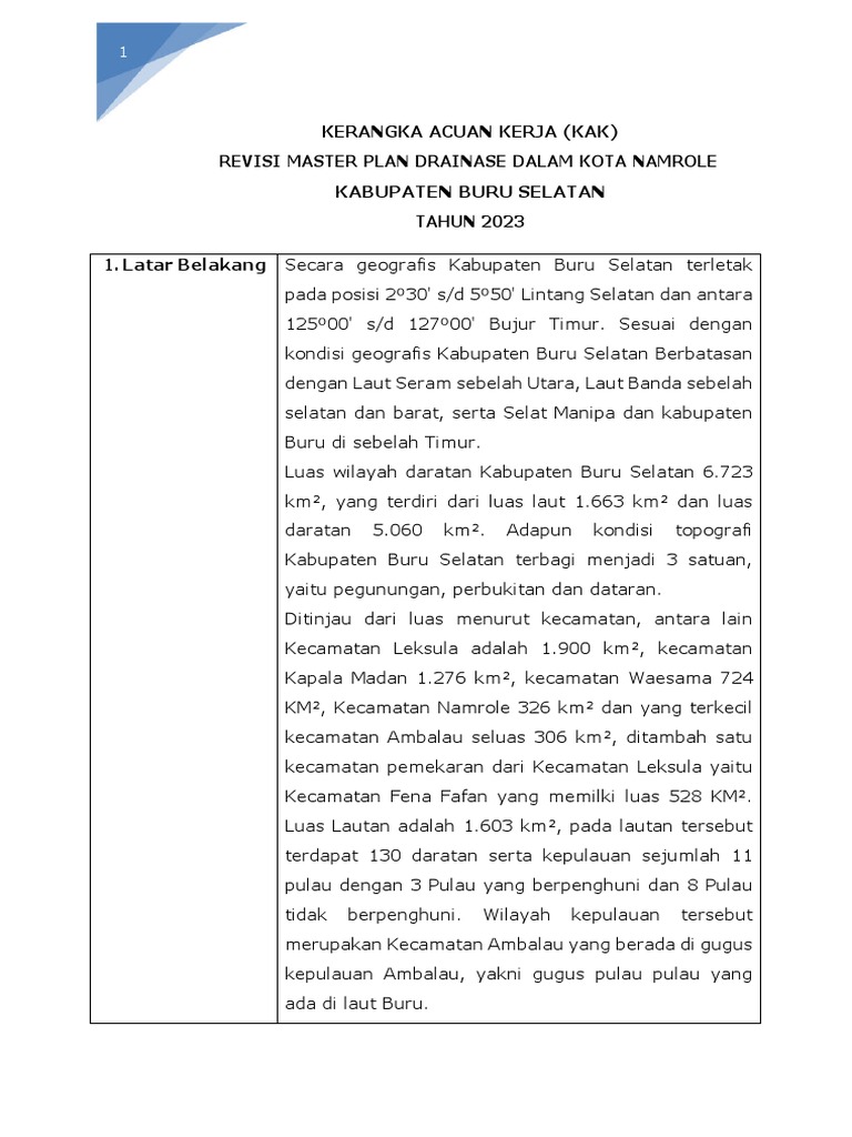 Revisi Master Plan Drainase Namrole 2023 | PDF | Griya & Taman | Sains ...