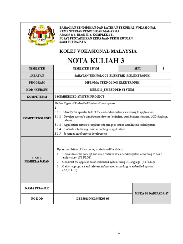Nota Kuliah 03-C3 | PDF