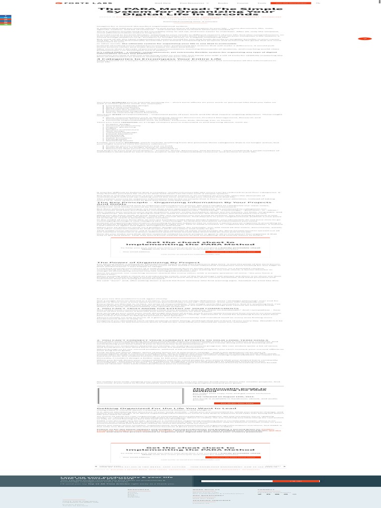 PARA Method Guide | PDF