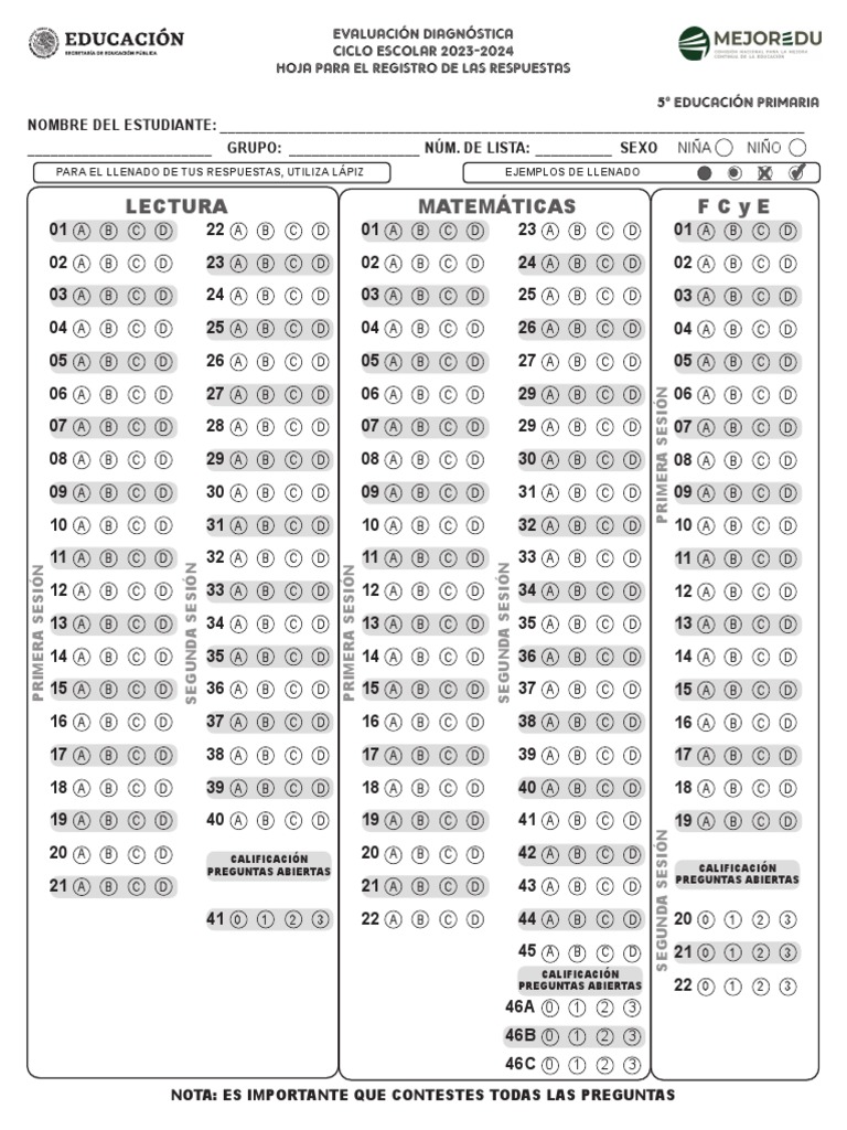 Mejoredu Hoja de Respuesta | PDF