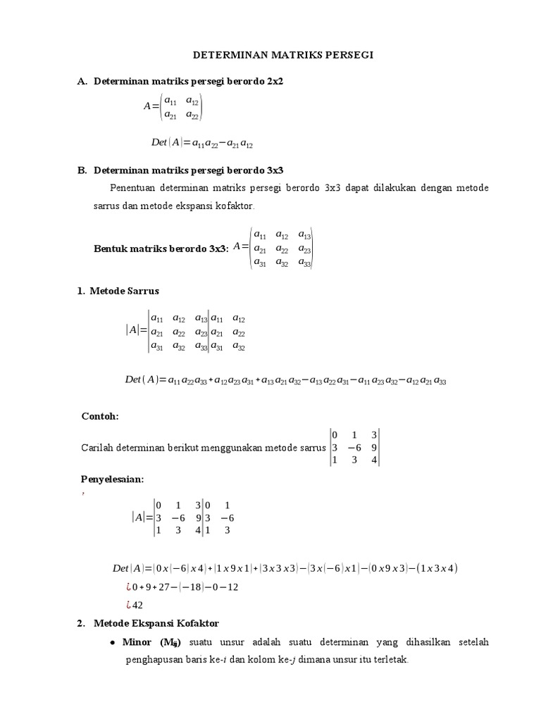Determinan Matriks | PDF