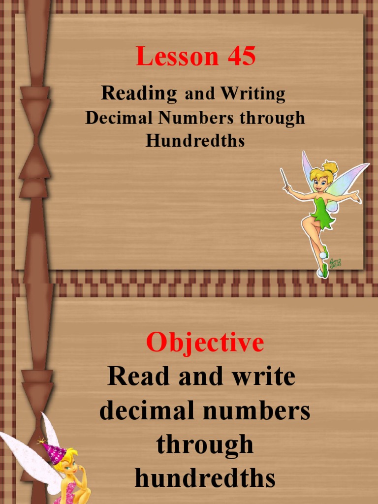 MATH 4 PPT Q3 Lesson 45 Reading and Writing Decimal Numbers Through ...